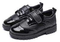 China School Uniform Hook Loop Fastener Stylish Kids Shoes for sale