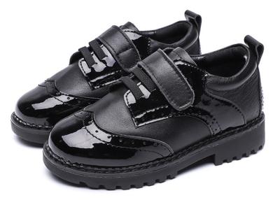 China School Uniform Hook Loop Fastener Stylish Kids Shoes for sale