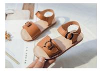 China Magic Tape Cowhide Children Shoes Sandals for sale