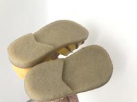 China Yellow Soft Kids Slippers Sandals Mirrored Cowhide Leather Closed Toe Sandals for sale