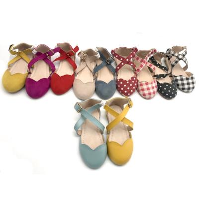 China Ballet Flats Ankle Strap Size23-30 Leather Baby Walking Shoes for sale