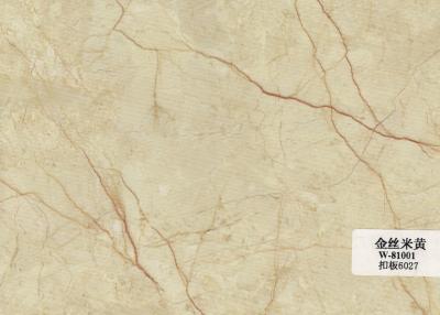 China Yellow Marble PVC Sheet Film Heat Transfer Film 20micron 122cm Width Fireproof for sale
