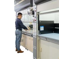 China Stainless Steel Laboratory Bench Top Fume Hood with Tempered Glass Sash for sale