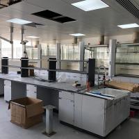 China Chemistry Physical PP Metal Wooden Island Lab Bench for Hospital School for sale
