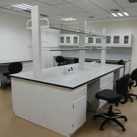 China Physical PP Metal Wooden Central Lab Bench with Reagent Shelves for sale