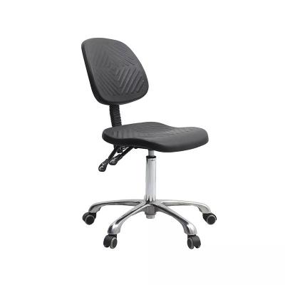 China Conductive Leather Cleanroom PU Swivel Anti Static Laboratory Stool Adjustable for sale
