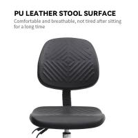 China Conductive Leather Cleanroom PU Swivel Anti Static Laboratory Stool Adjustable for sale