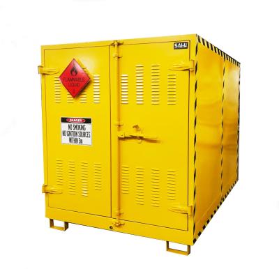 China Stainless Steel Combustible Oil Drum Storage Cabinet Flammable Vertical Double Door for sale