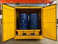 China Stainless Steel Combustible Oil Drum Storage Cabinet Flammable Vertical Double Door for sale