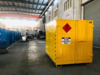 China Stainless Steel Combustible Oil Drum Storage Cabinet Flammable Vertical Double Door for sale