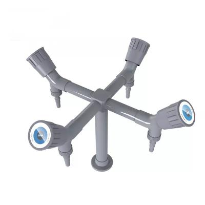 China PP PVDF PPR Quadruple Outlet Lab Faucet Chemical Resistant CE Certified for sale