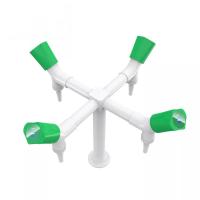 China PP PVDF PPR Quadruple Outlet Lab Faucet Chemical Resistant CE Certified for sale