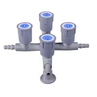 China PP PVDF PPR Quadruple Outlet Lab Faucet Chemical Resistant CE Certified for sale