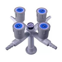 China PP PVDF PPR Quadruple Outlet Lab Faucet Chemical Resistant CE Certified for sale