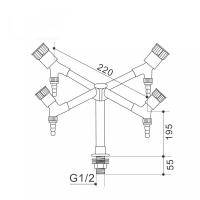 China PP PVDF PPR Quadruple Outlet Lab Faucet Chemical Resistant CE Certified for sale