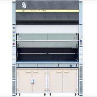 China Floor Type Ventilated Steel Bench Top Fume Hood YH-1800C PLC Control for sale
