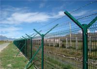 China Anti Climb Razor Wire Mesh HDG PVC Coated Airport Perimeter Fence for sale