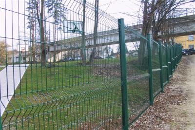 China 2m Tall 50x200mm Galvanized PVC Coated Welded Wire Mesh Fence for sale