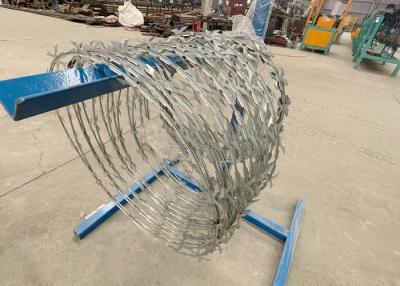 China Flat Wrap Welded Razor Wire Mesh Double Coil Concertina High Security Galvanize for sale