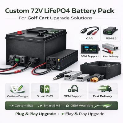 China 72V Custom LiFePO4 Battery Pack for Golf Cart Upgrade for sale