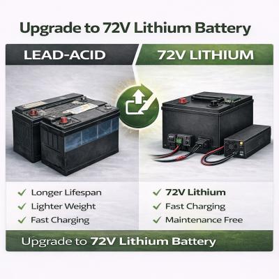 China 72V Golf Cart Battery Conversion from Lead Acid to Lithium for sale