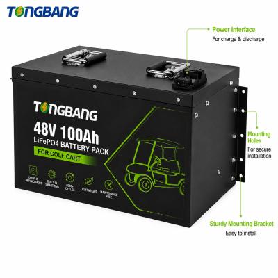 China 48V Deep Cycle Golf Cart Battery Pack with Built-in Smart BMS for sale