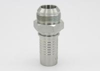 China Carton Steel Npt Pipe Fittings , JIC Male 74 Degree Cone Seal In Silver Color ( 16711 ) for sale