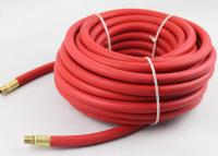 China ID 3/8 inch x 25 ft Red flexible air hose with Brass 1/4 inch NPT fittings for sale