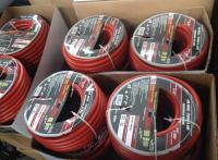 China ID 3/8 inch x 25 ft Red flexible air hose with Brass 1/4 inch NPT fittings for sale