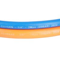 China Grade T Wear Resistant Reducer Twin Welding Hose Orange 3/8'' Blue 1/4'' for sale