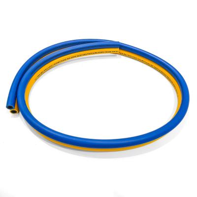 China Heavy Duty Twin Welding Hose with Fiber Braided Reinforcement and EN ISO 3821 Certification for Oxygen Acetylene Applications for sale