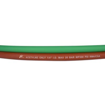 China Green & Brown Twin Welding Hose – T Grade 300 PSI Gas Welding Hose with Custom Colors for sale