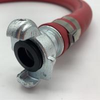 China Double Banded Red Rubber Jackhammer Air Hose With America Claw Couplings for sale