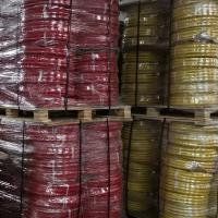 China Double Banded Red Rubber Jackhammer Air Hose With America Claw Couplings for sale