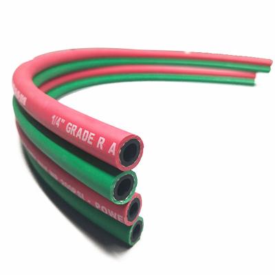 China Flame Resistant Red / Green 1 / 4 Inch Grade R Twin Hose For Gas Welding for sale