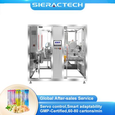 China Stick Candy Food Cartoning Machine 100 - 180 Cartons/min High Speed Cartoners With Rotary Vacuum Suction for sale