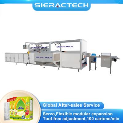 China Rice Flour Sachet Cartoning Machine 380V / 50Hz Horizontal Cartoning Machine Continuous Servo Feeding for sale