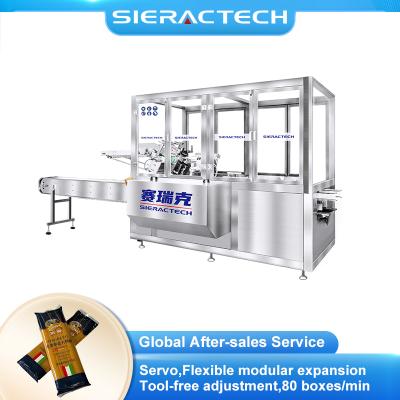 China Pasta Food Cartoning Machine 20 - 80 Cartons/Min High Speed Cartoning Machines With Servo Feeding for sale