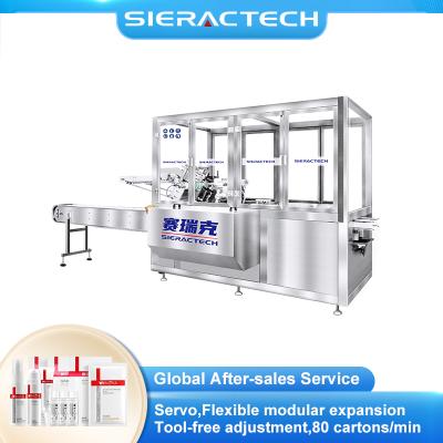 China Automatic Cosmetic Cartoner Bottled Skincare Cartoning Machines 40 - 120 Cartons/Min for sale
