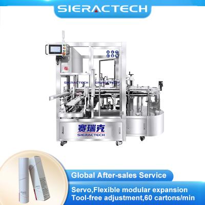 China Facial Hydrating Spray Vertical Cartoner Machine Rotary Feeding High Speed Packaging Machine for sale