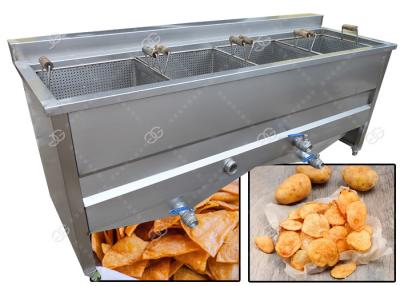 China 4 Basket Commercial Automatic Snack Deep Fryer Machine Gas Heating for sale