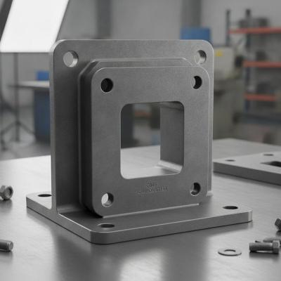China Heavy Duty Industrial Metal Stamping Bracket 4mm-8mm Thick Plate Carbon Steel Q345 Load Bearing Mounting Plate for sale