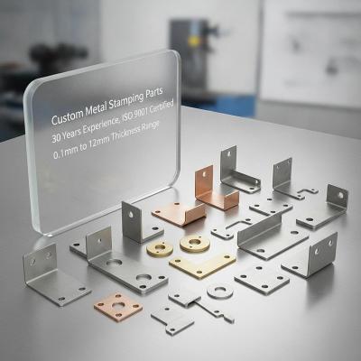China Custom Metal Stamping Parts with 30 Years Experience, ISO 9001 Certified, and 0.1mm to 12mm Thickness Range for sale
