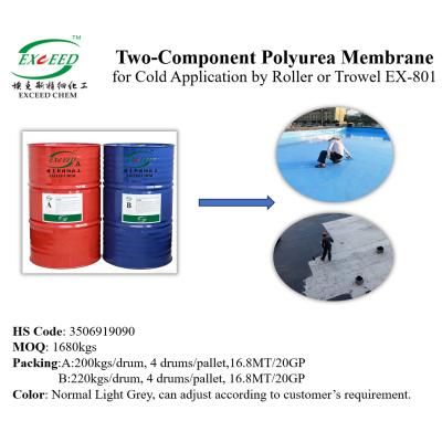 China Two-Component Polyurea Membrane for Cold Application by Roller or Trowel EX-801 for sale