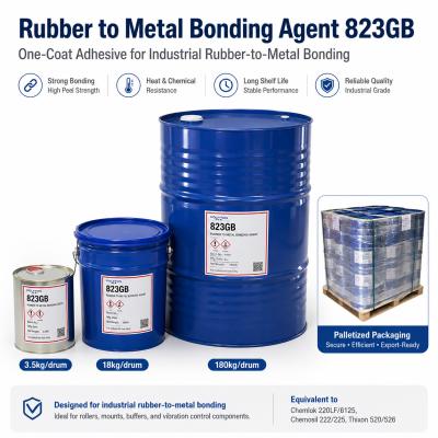 China Rubber-to-Metal Bonding Agent 823GB Heavy Metal Free Cover Coat Adhesive for Industrial Vulcanization Applications for sale