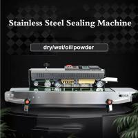 China Horizontal Continuous Band Sealing Machine with Iron Gear and 0-300C Temperature Range for sale