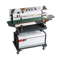 China LF1080 Continuous Air Suction Gas Flushing Band Sealer Vacuum Inflating Bag Sealing Machine for sale
