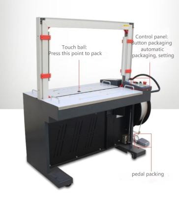 China Hotels' Go-To Easy-to-Operate High Table Hot Melt PP Tape Strapping Banding Machine for sale