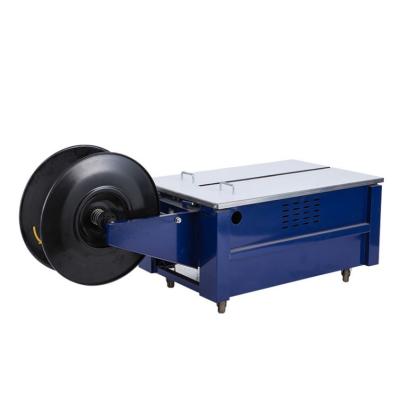 China Electric Single Motor Low Table PP Strapping Machine with Belt Tabletop to Benefit for sale