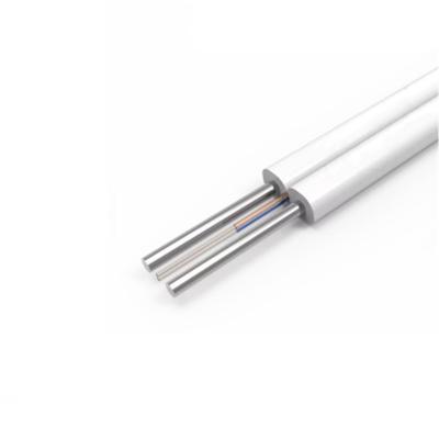 China Indoor G657A2/G657A1 FTTH Drop Cable Fiber Optic Cable with 1-2 Core SC Connectors for sale